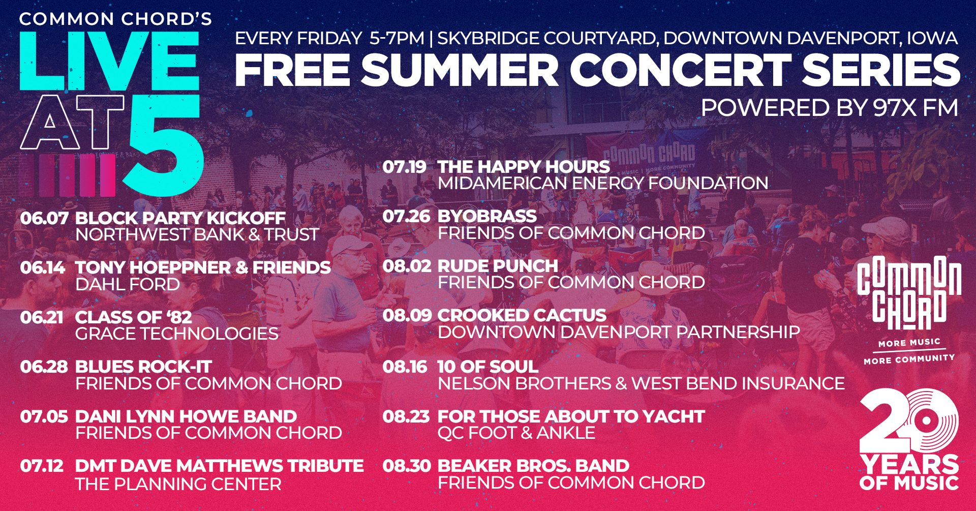 Live at 5 free summer concerts begin